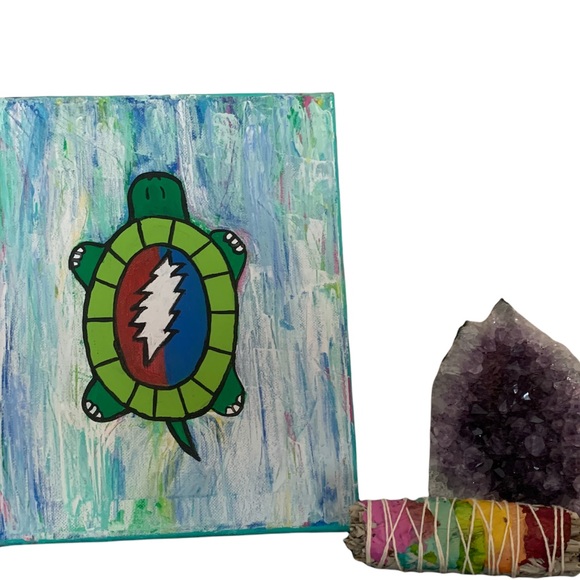 Art | Grateful Dead Turtle Art Work Handpainted Wall Decor Wall Hanging ...